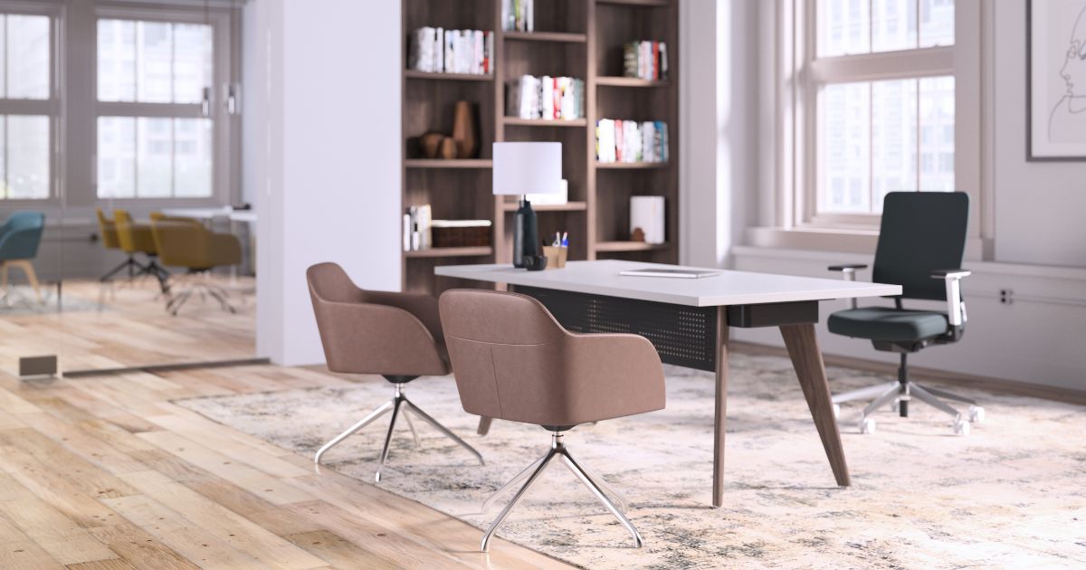 Connection Zone Wood Leg Desk | Products | KI